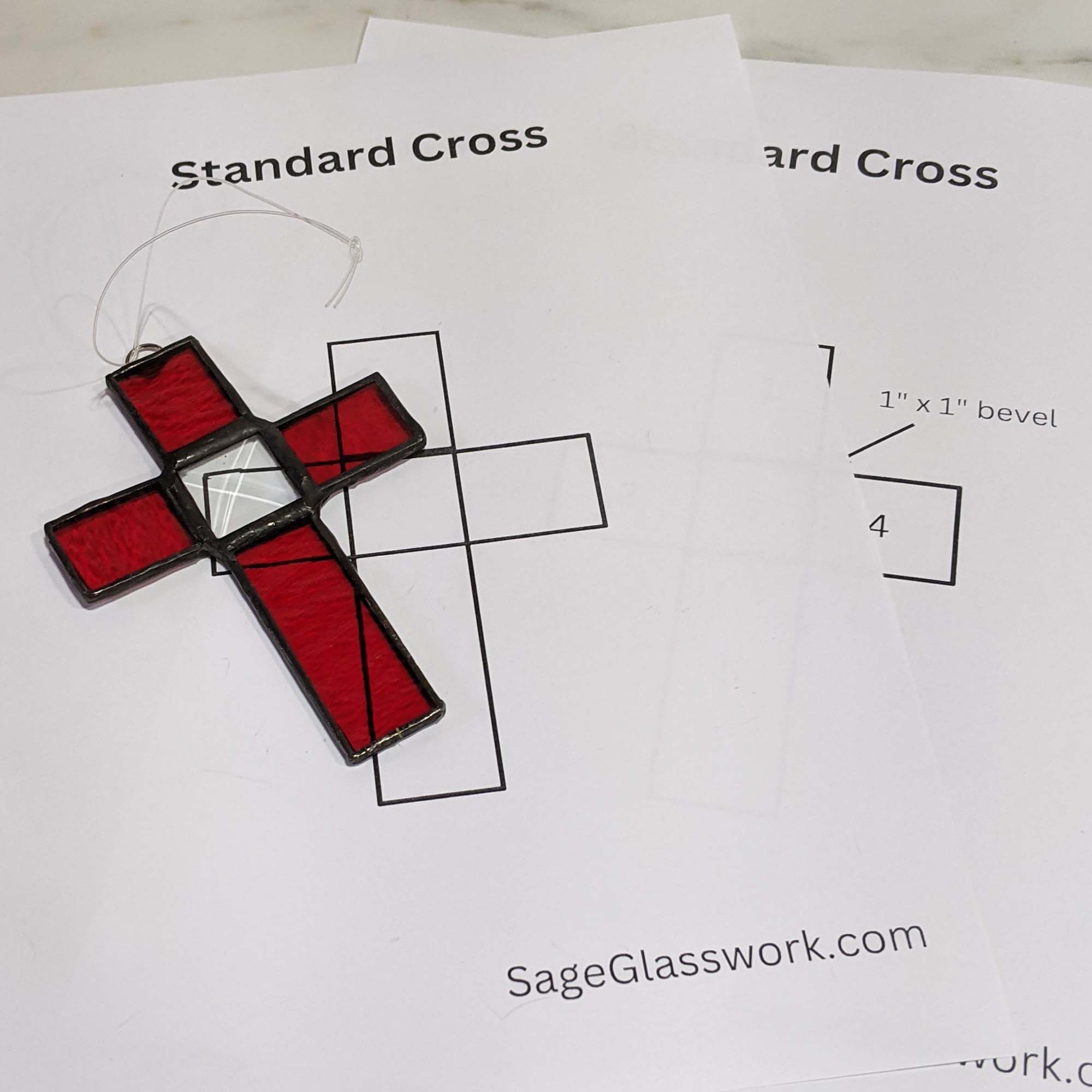 Cross Stained Glass PATTERN – Sage Glasswork