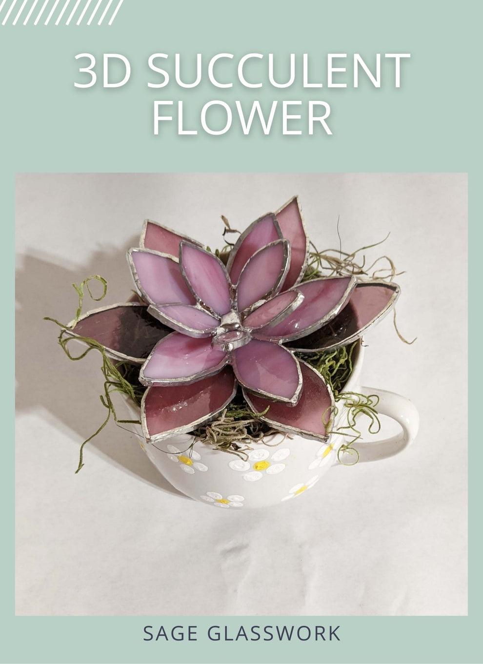 3D Succulent Flower stained glass pattern and TUTORIAL – Sage Glasswork