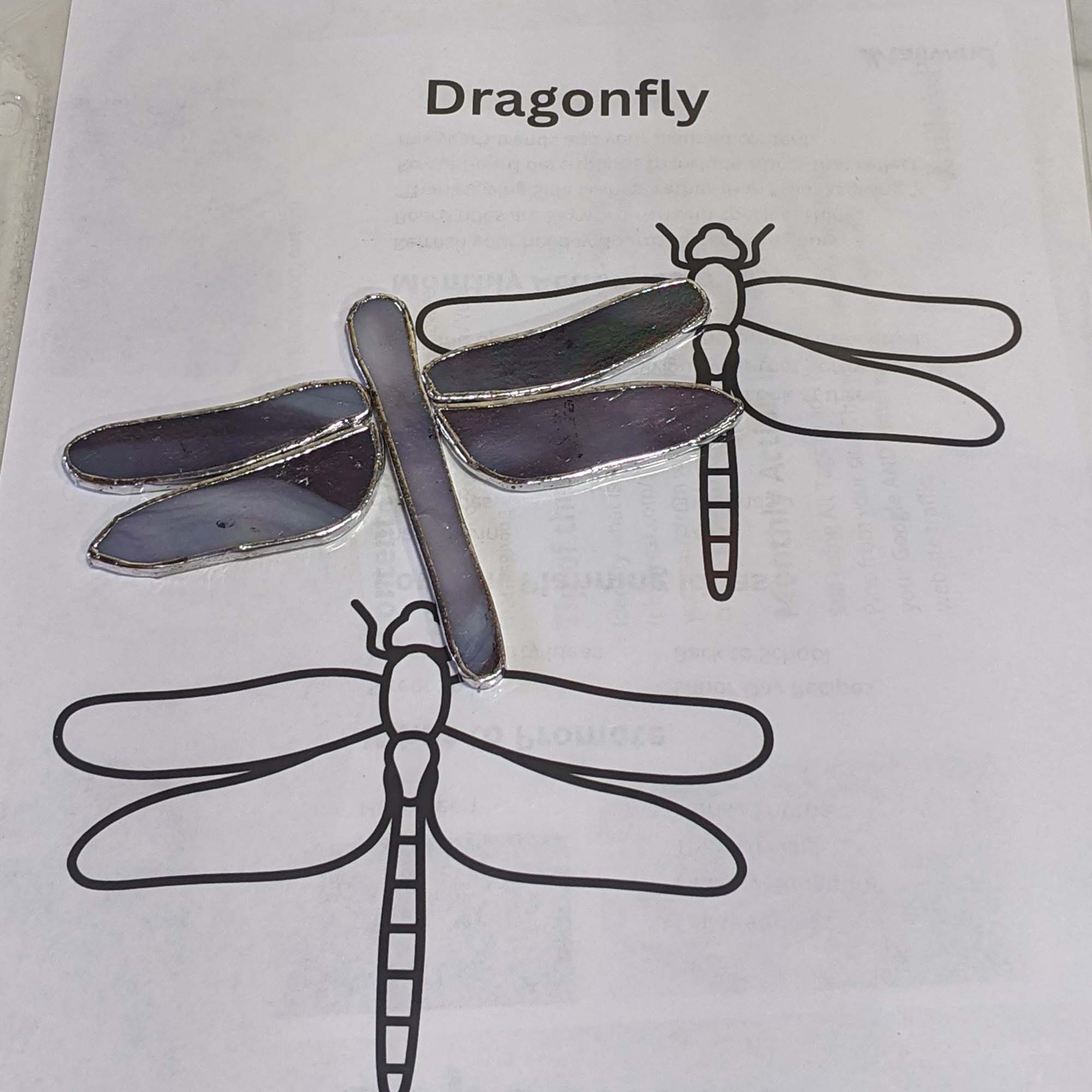 Dragonfly in 2 sizes Stained Glass PATTERN – Sage Glasswork