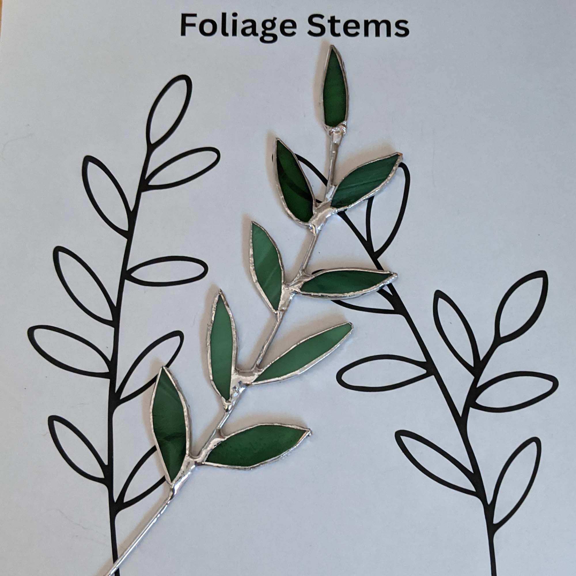 Plant foliage stem stained glass pattern – Sage Glasswork