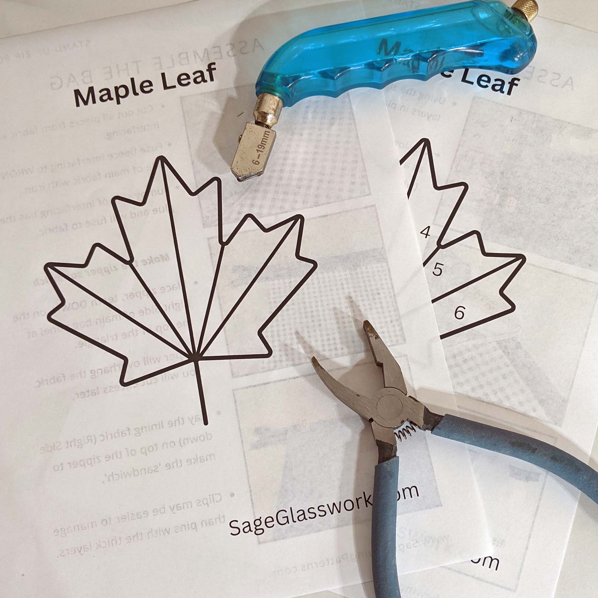 Maple Leaf stained glass pattern – Sage Glasswork